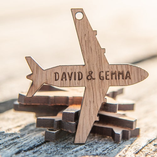 Airplane Place Cards for Wedding or Party Wooden Engraved - Etsy