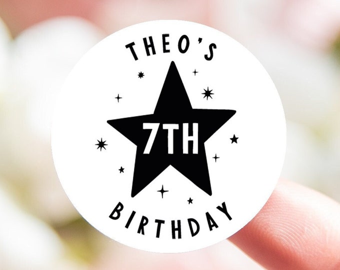 Number 7 Sticker Retro Rainbow Numbers 7th Birthday Decal Seven Year ...