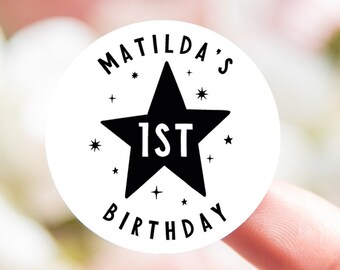 Personalized Boy First Birthday Stickers Our Little Man First - Etsy