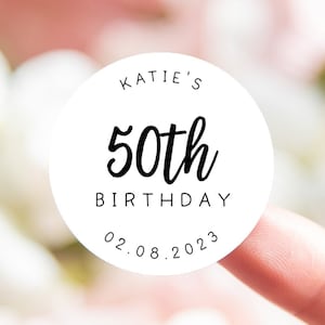 50th Birthday Sticker Personalised 50 Birthday Stickers 50th Birthday ...