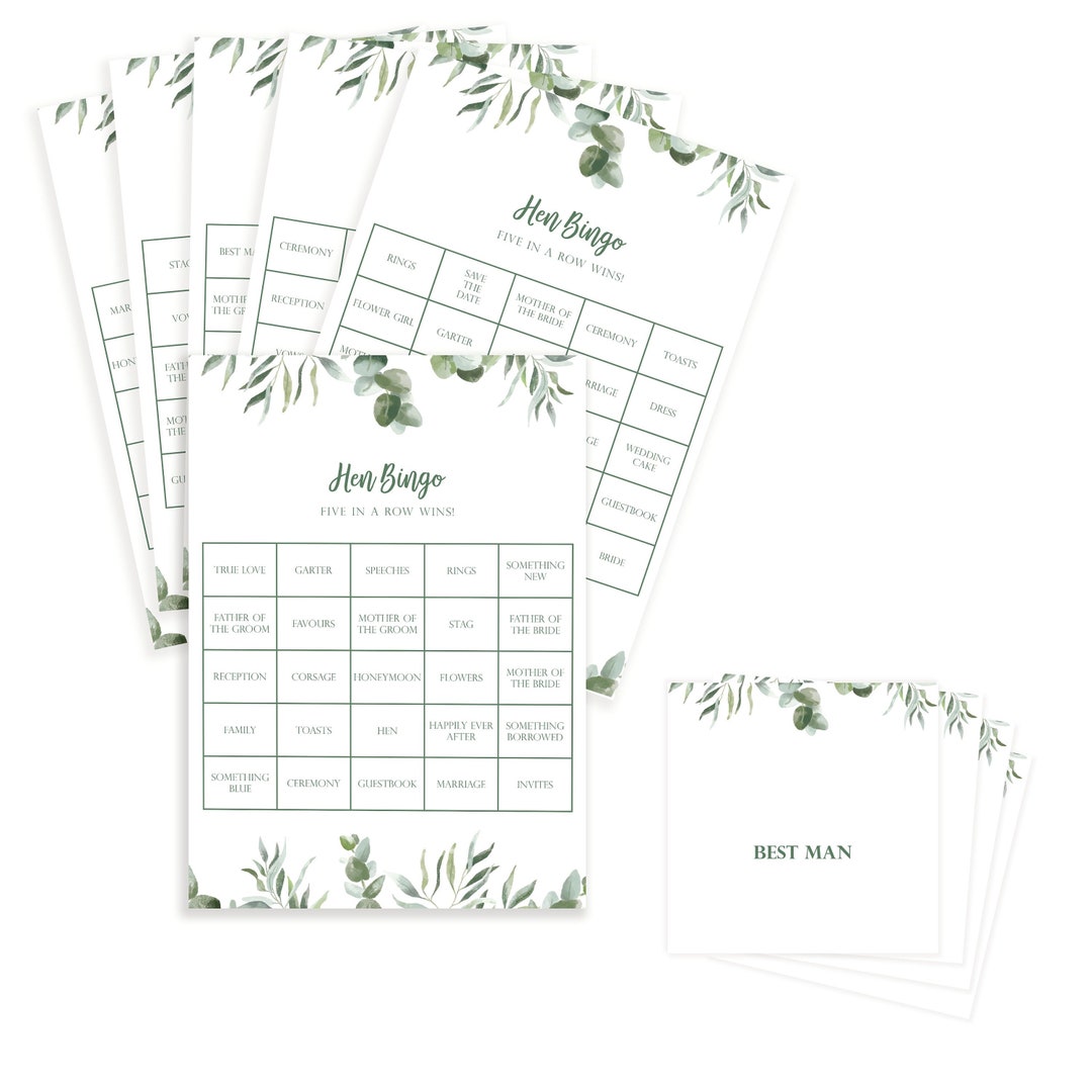 Hen Party Games, 20 X Cards for Hen Bingo for Hen Party, Hen Party ...