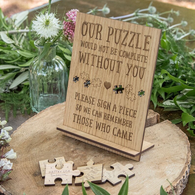 Puzzle Sign Wedding Puzzle Sign Jigsaw Sign Wedding Jigsaw | Etsy