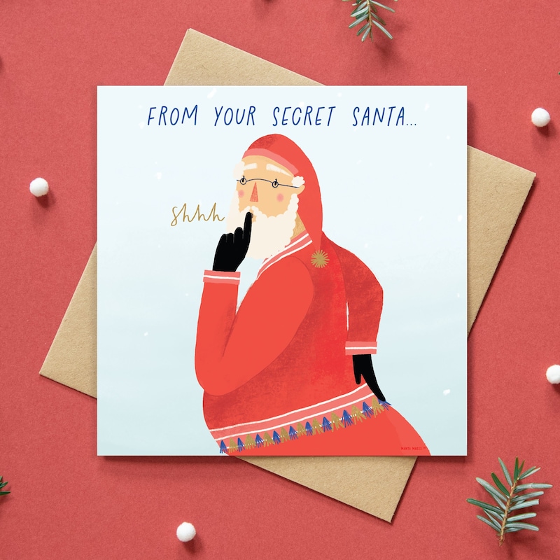 Funny Santa Card - Etsy