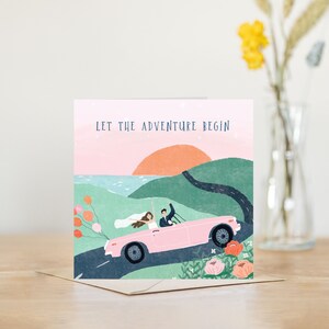 Wedding Day Card, Congratulations Card, Let the Adventure Begin ...