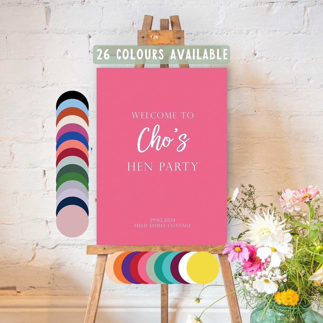 Hen Party Poster Sign for Welcome to a Hen Party Personalised With Name ...