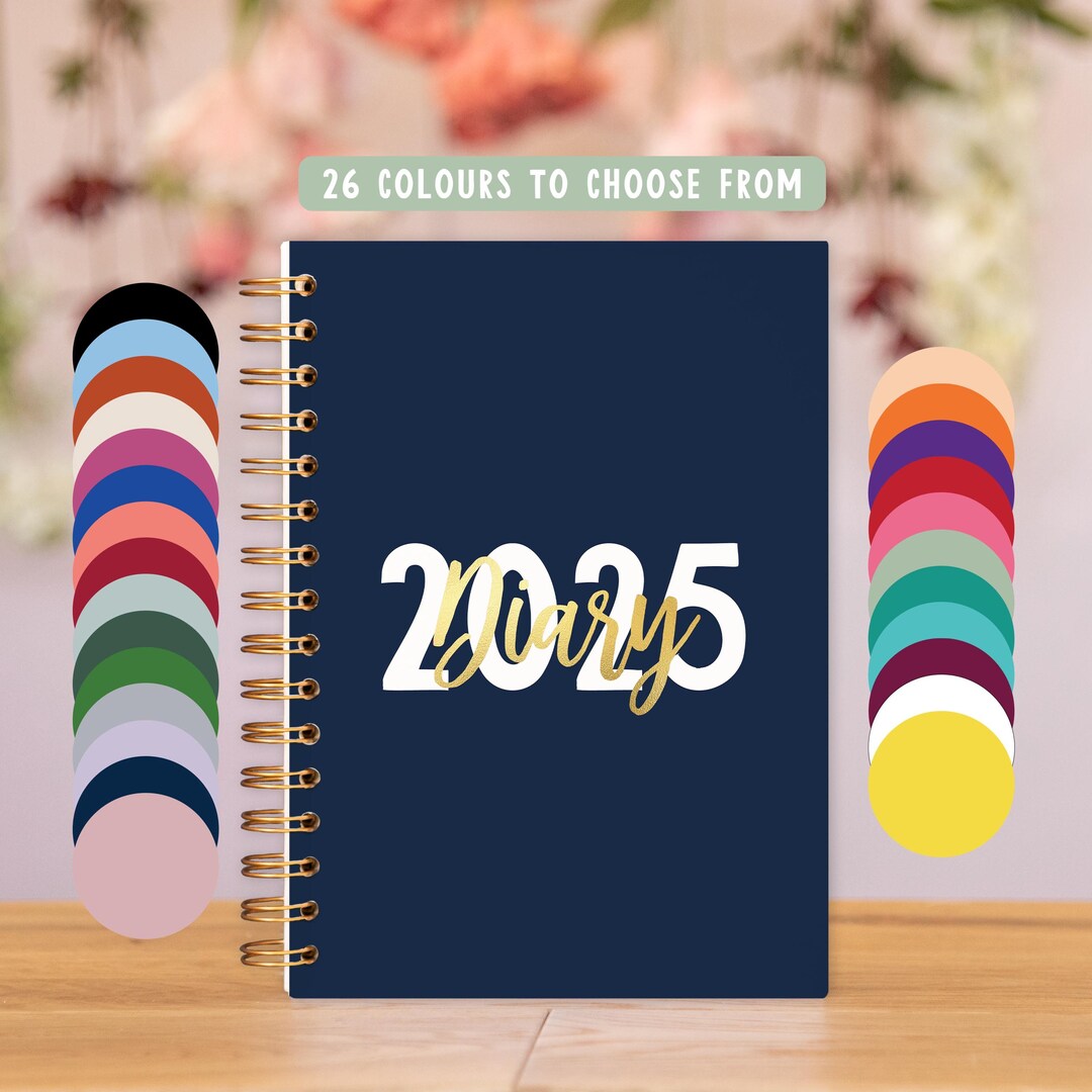 2025 Diary Week to View Navy Diary | Classic Simple 2025 A5 Diary ...