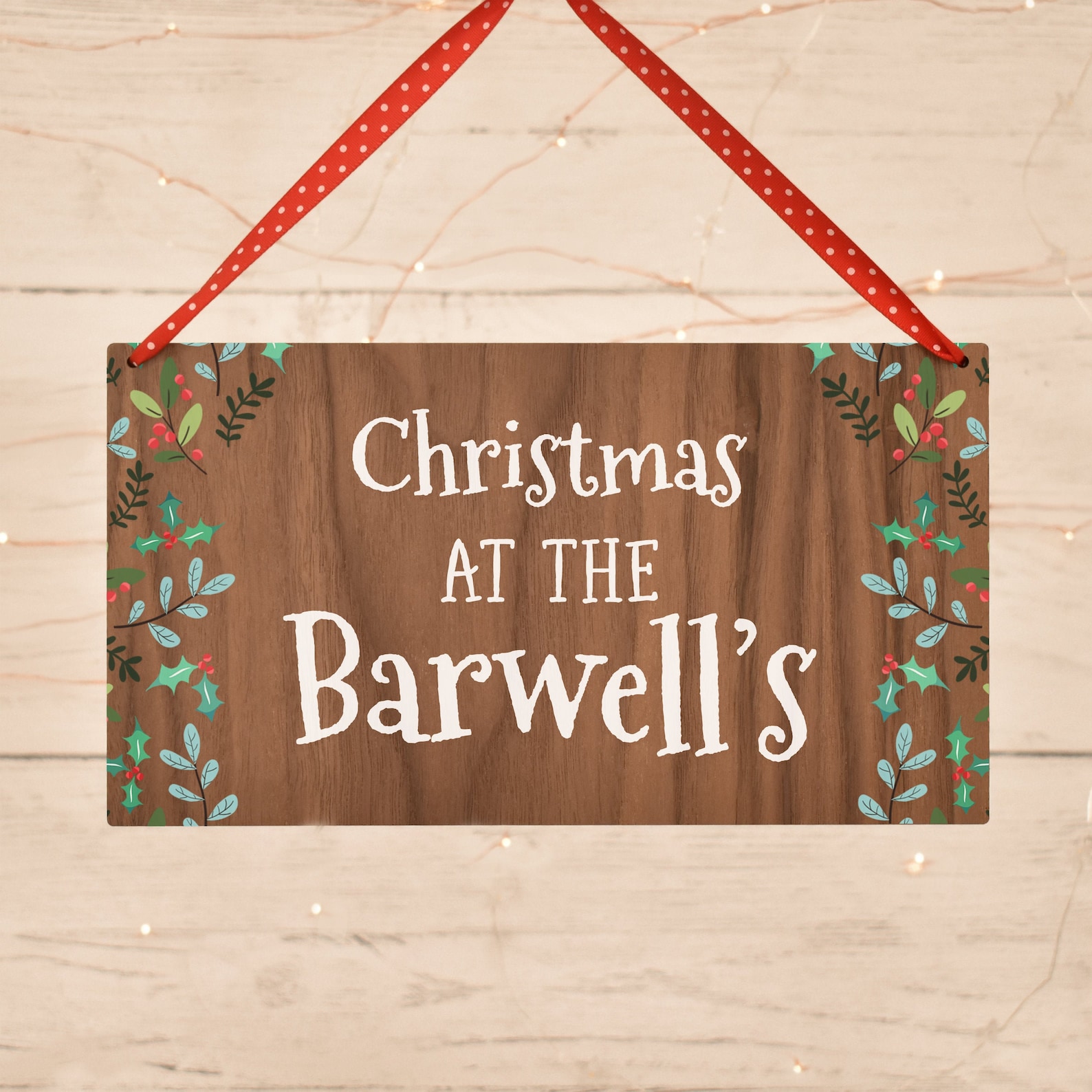 Christmas at the Sign Personalised Christmas Family Sign | Etsy UK