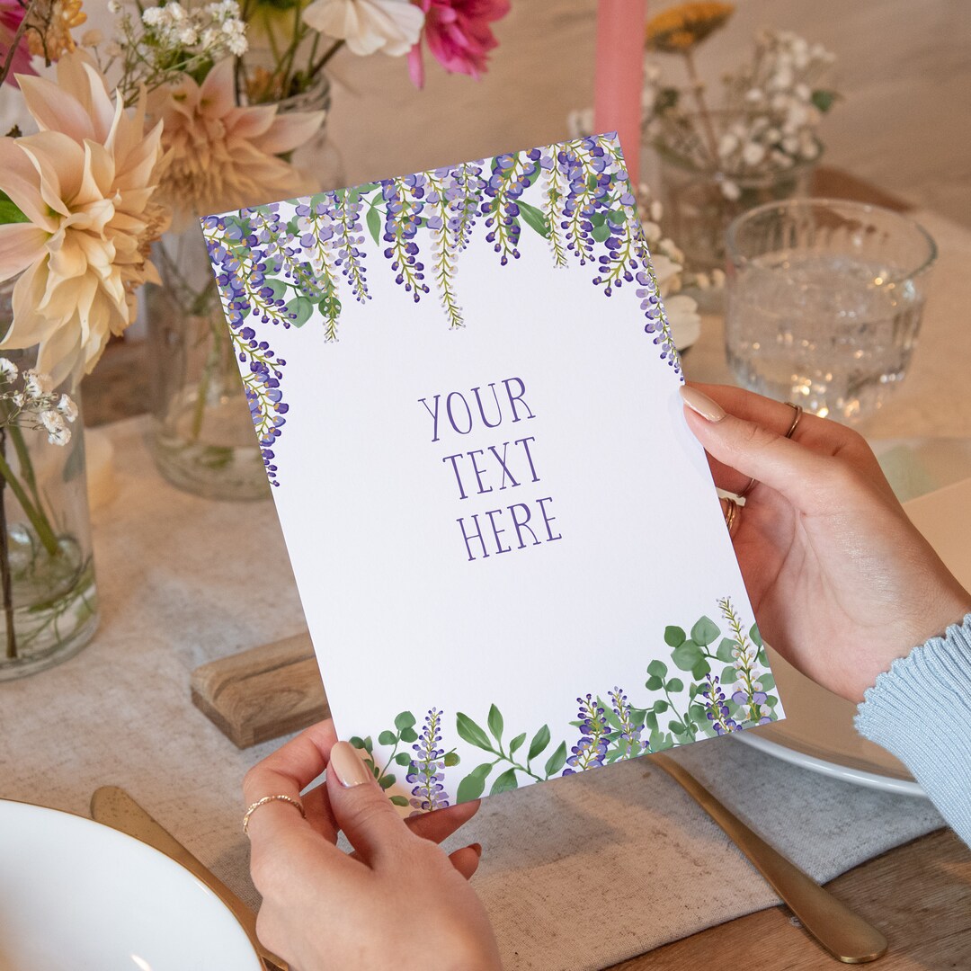 Personalised Wisteria Wedding Sign With Optional Easel Wedding Signs ...