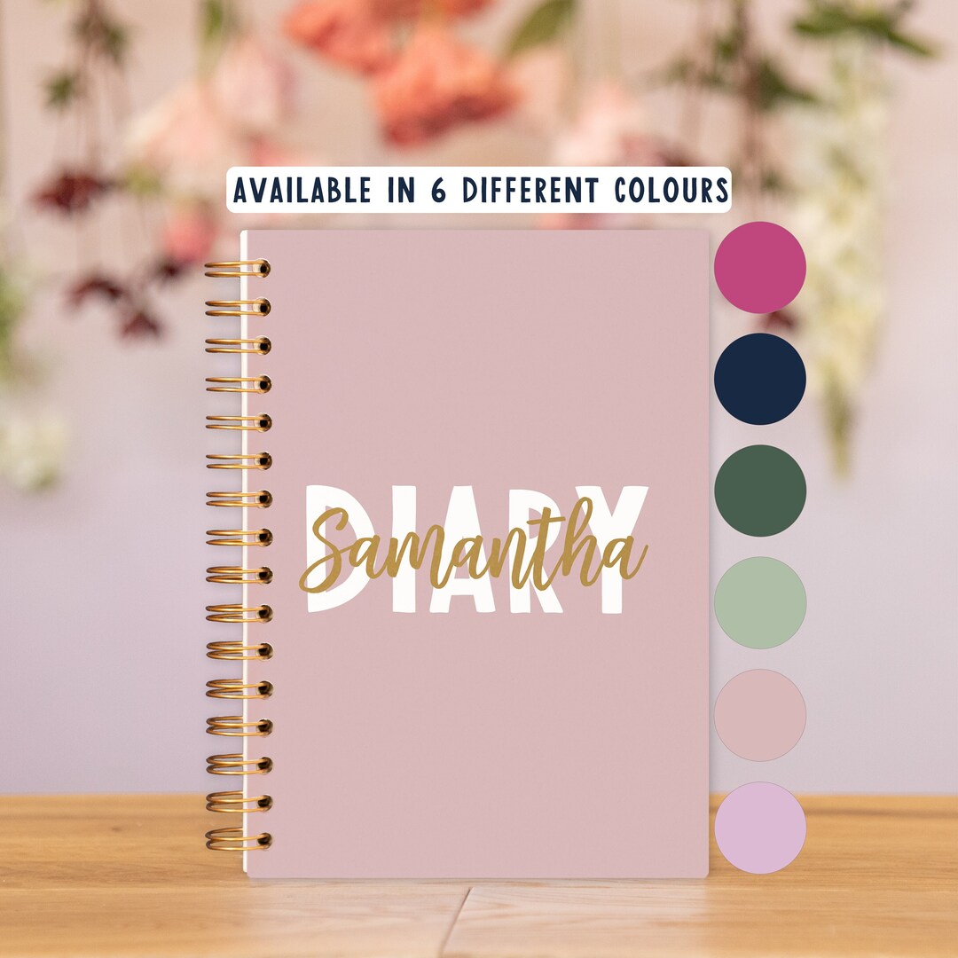 Personalised Undated Diary Week to View Diary | A5 or A4 Diary in Navy ...