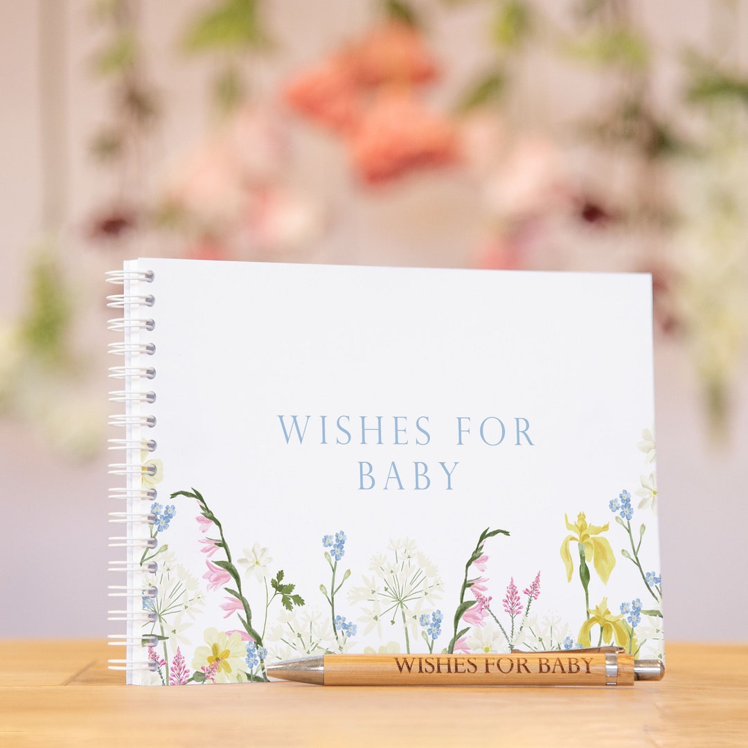 Wishes for Baby Advice Book | Wildflower Baby Shower Guest Games | Well ...