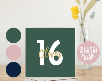 Girls 16th Birthday Card Handmade and Personalised - Etsy