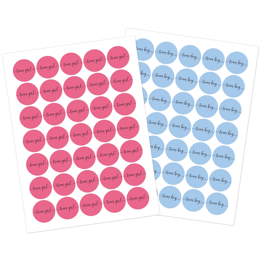 Gender Reveal Stickers X 140, Gender Reveal Decoration, Baby Gender ...