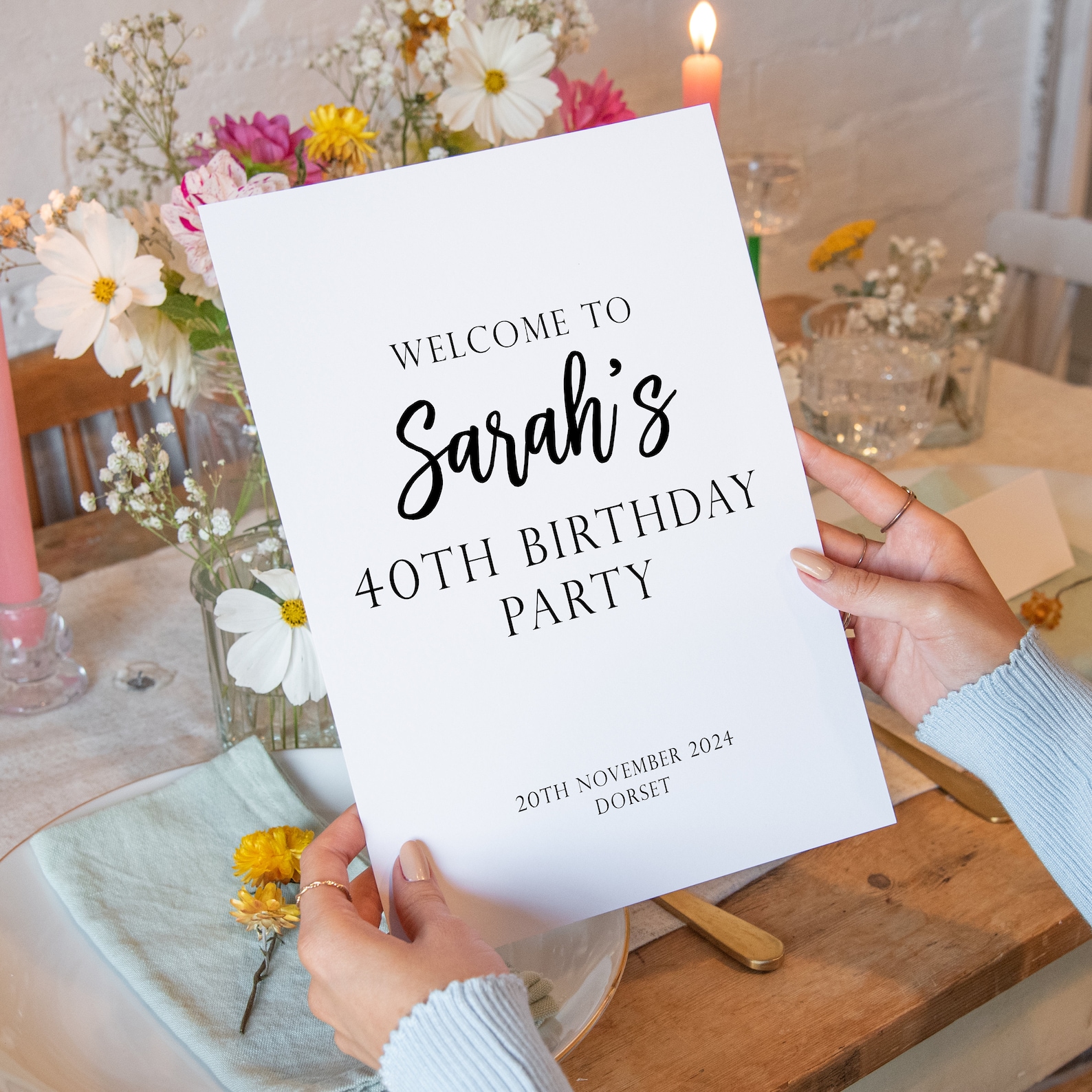 Gold Birthday Sign Welcome Sign Birthday Sign Rose Gold Birthday ...