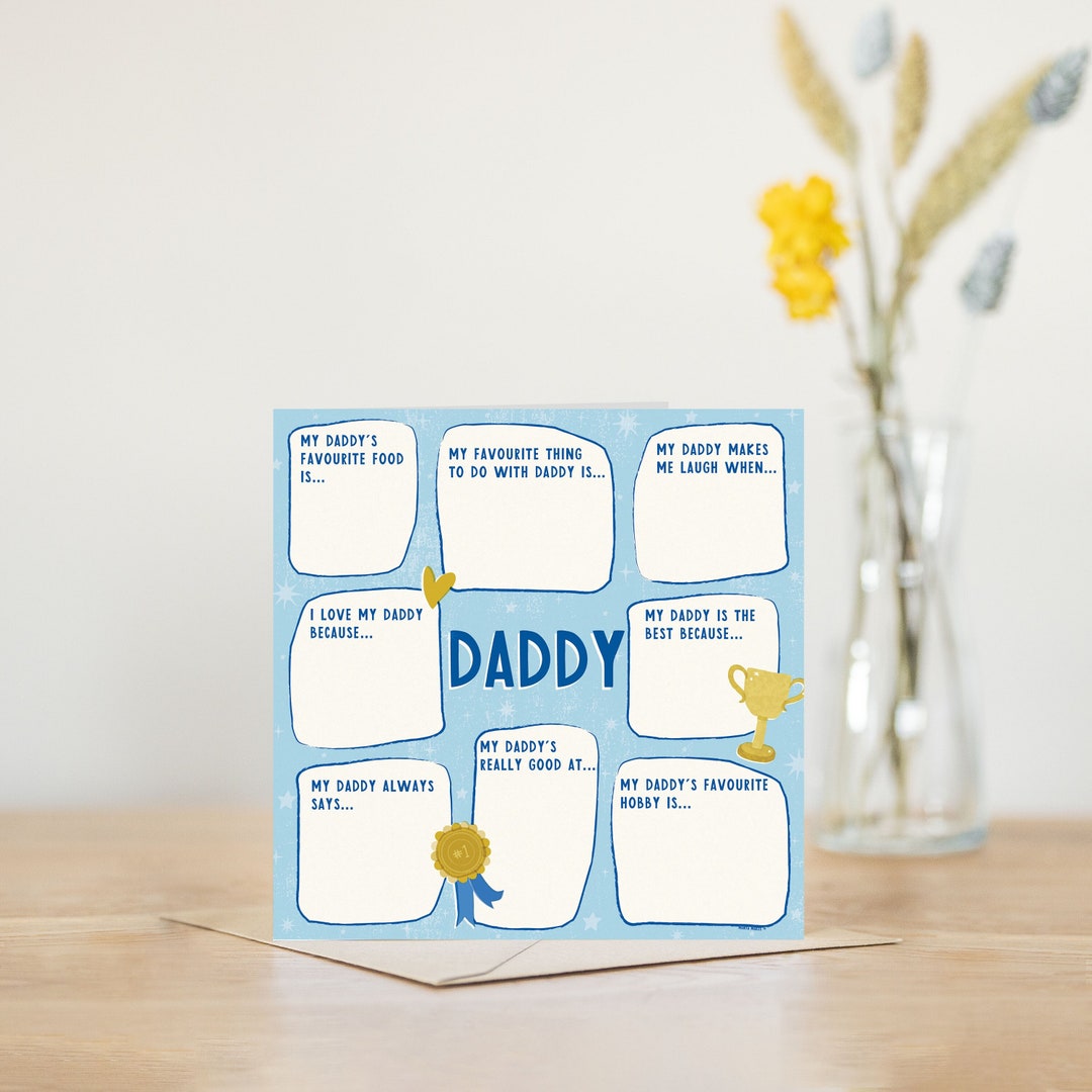 Fill in the Blank Daddy Fathers Day Card Father's Day Card All About My ...