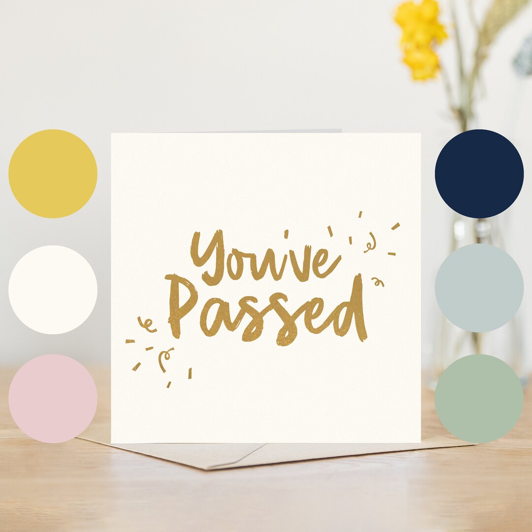 You've Passed Card Well Done Congratulations Card Graduation or Passed ...