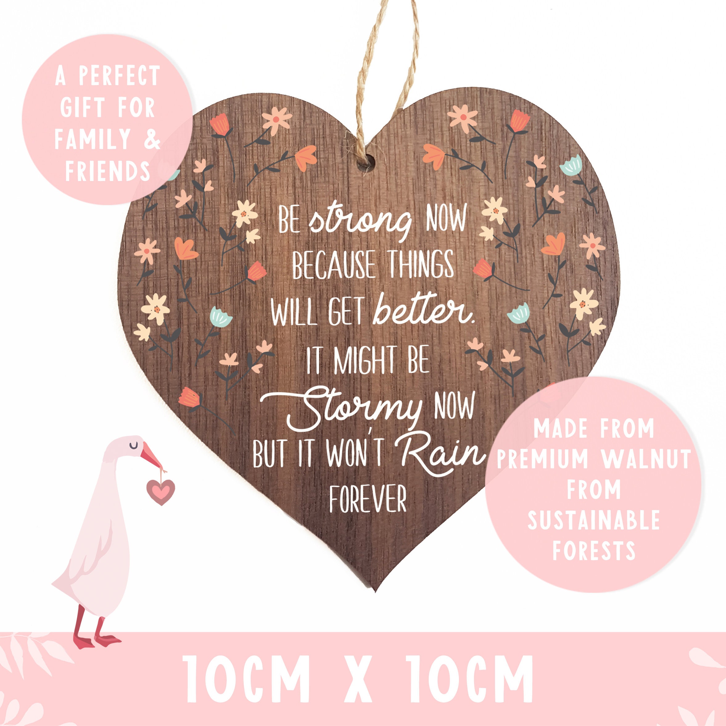 Be Strong Things will get Better Wooden Heart Decoration | Etsy