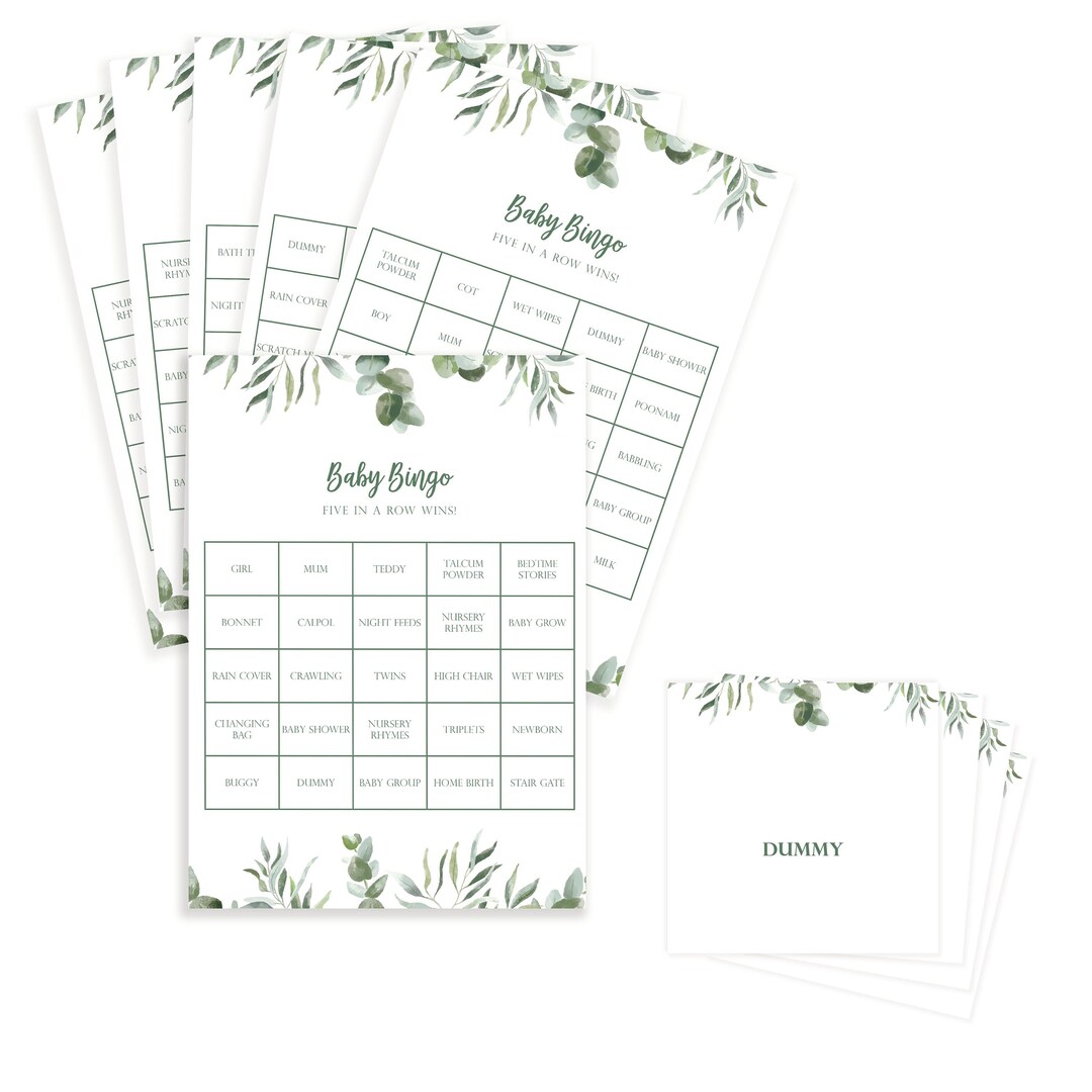 Baby Shower Games Baby Bingo Baby Shower Games, 20 X Baby Shower Bingo ...