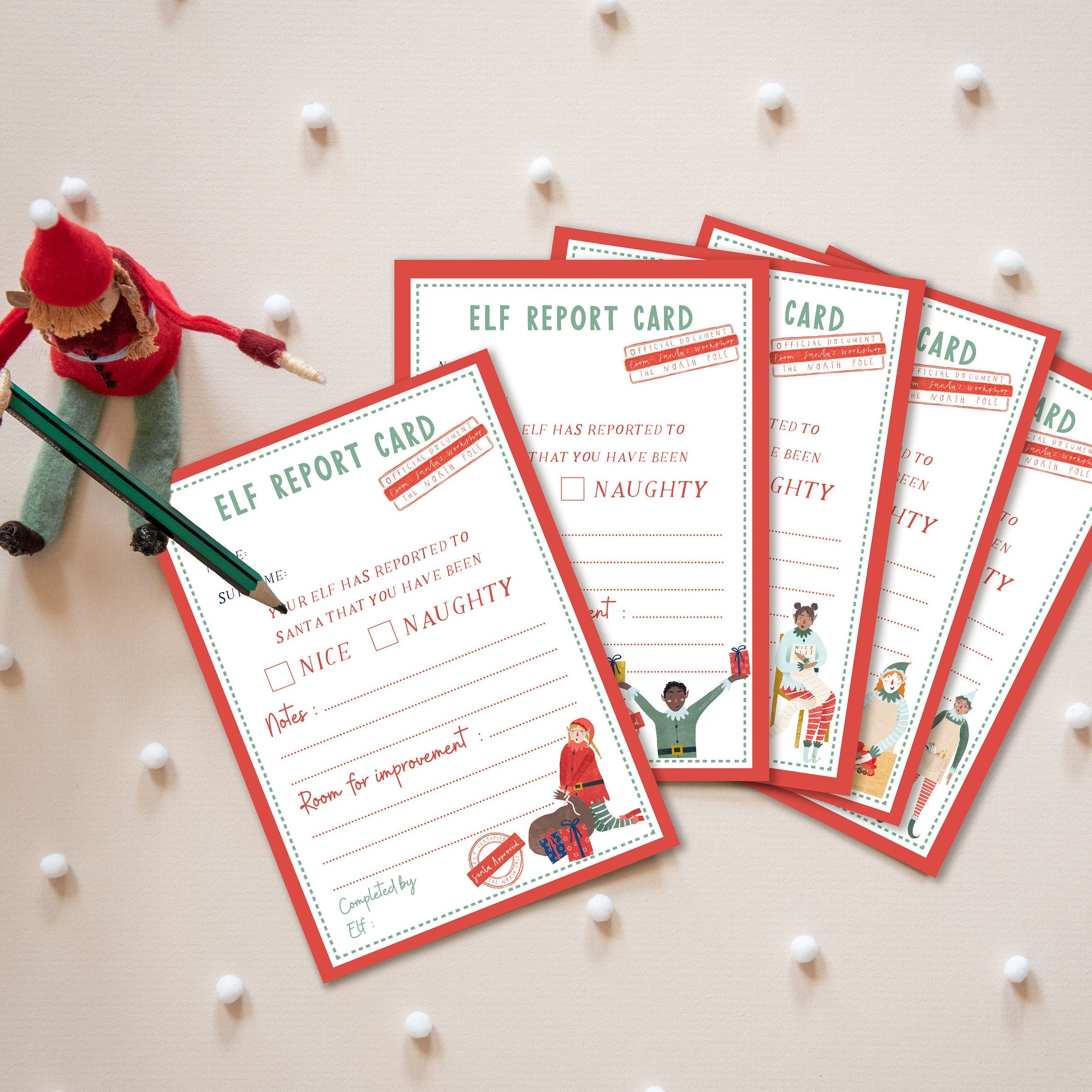 Elf Report Cards Pack of 25 Elf Report Card for Christmas - Etsy
