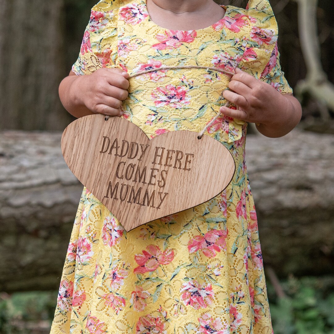 Here Comes Mummy, Flower Girl Sign, Page Boy Sign, Wedding, Flower Girl ...