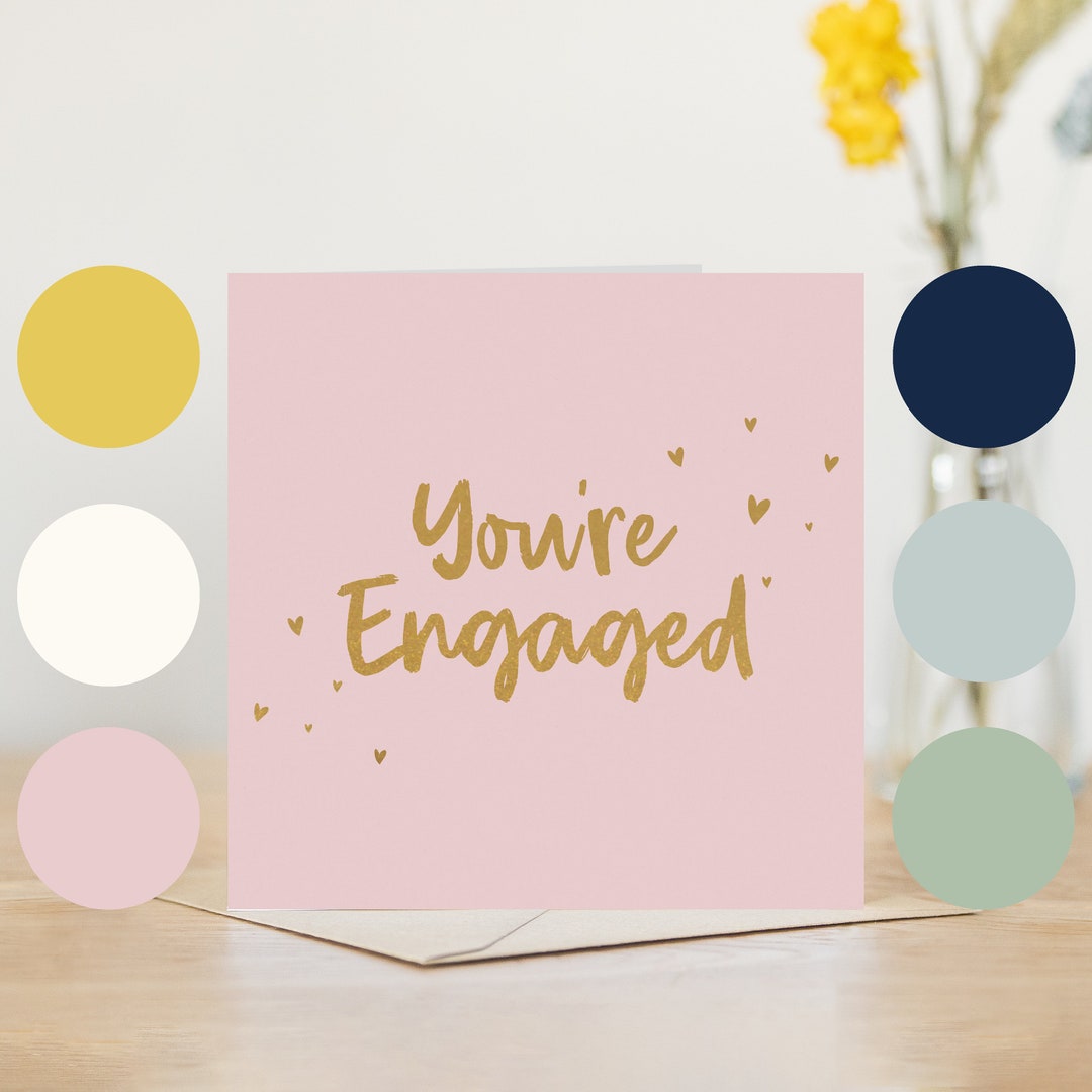 Happy Engagement Personalised Card | Just Engaged Card to the Happy Couple | Newly Engaged Card ...