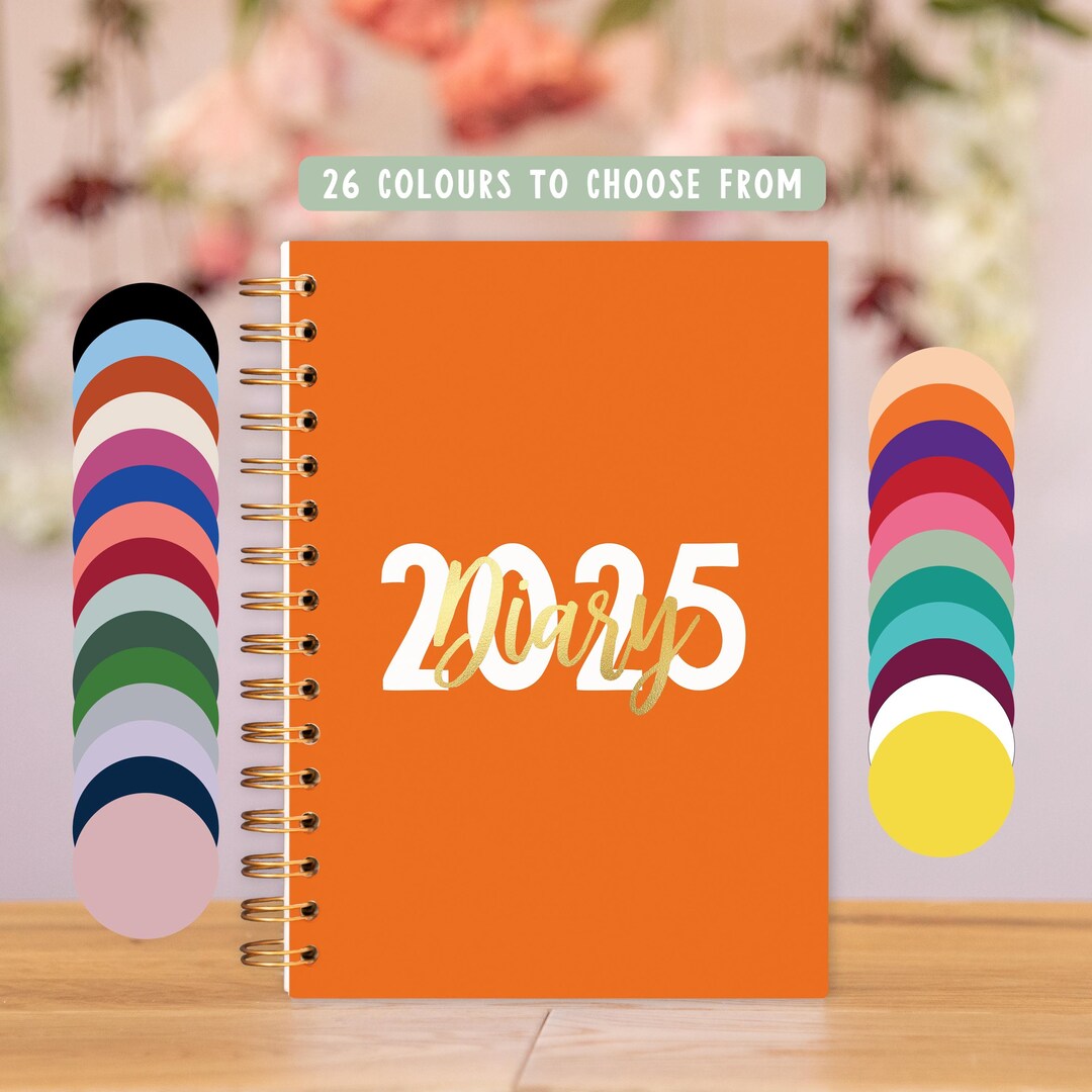2025 Diary Week to View Burnt Orange Diary Classic Simple 2025 A5 Diary ...