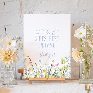 Cards and Gifts Sign With Optional Easel Wildflower Floral Wedding Sign ...