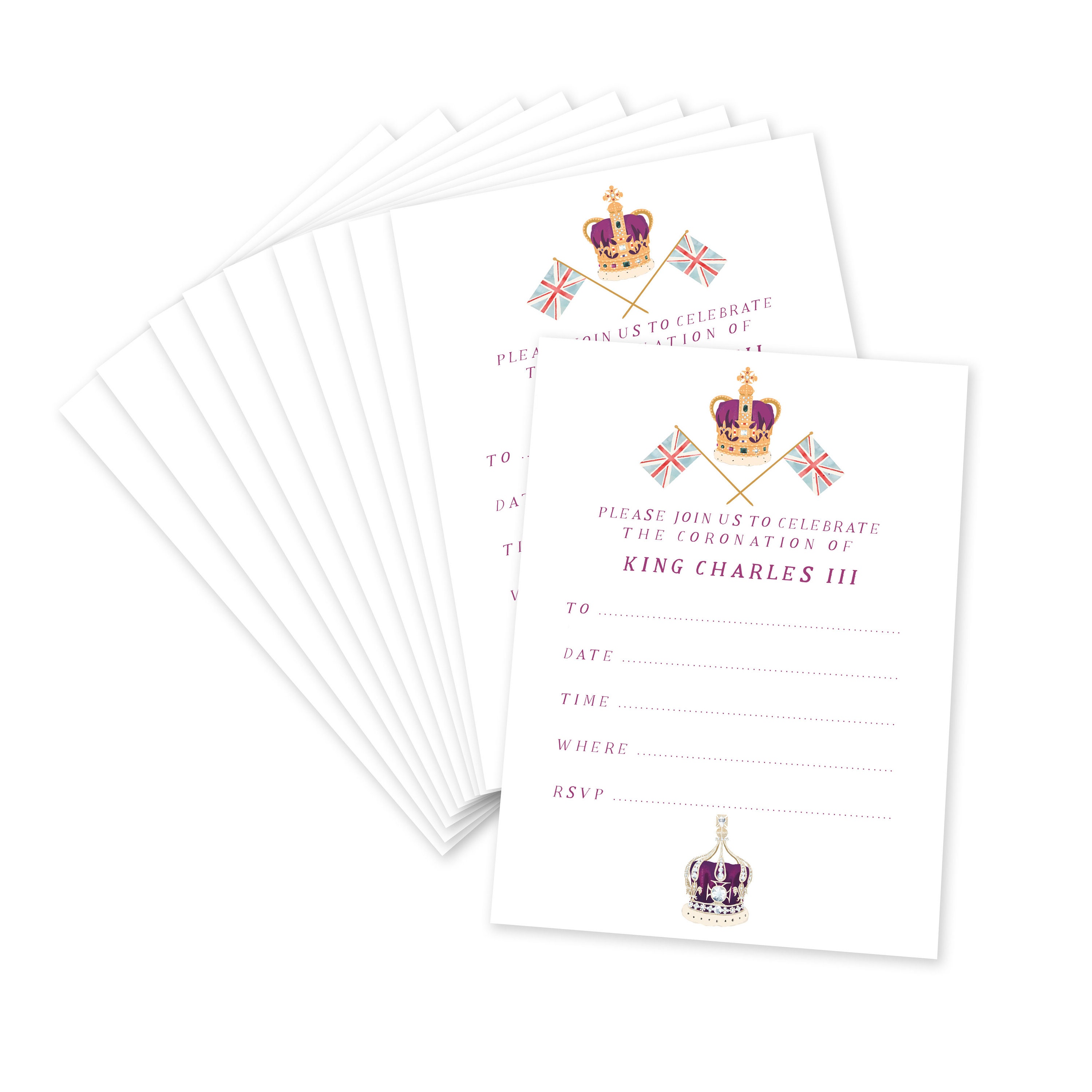 King Charles III Coronation 2023 Invitations Pack of 10 - Etsy UK