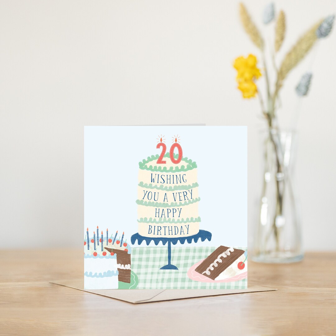 20th Birthday Card Illustrated 20 Birthday Card 20th - Etsy