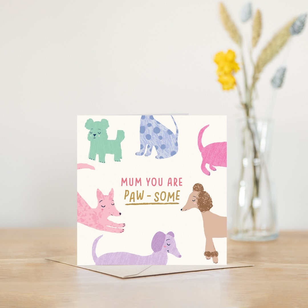 Dog Mum Mothers Day Card Dog Mum Card Birthday Card From the Dog Dog ...