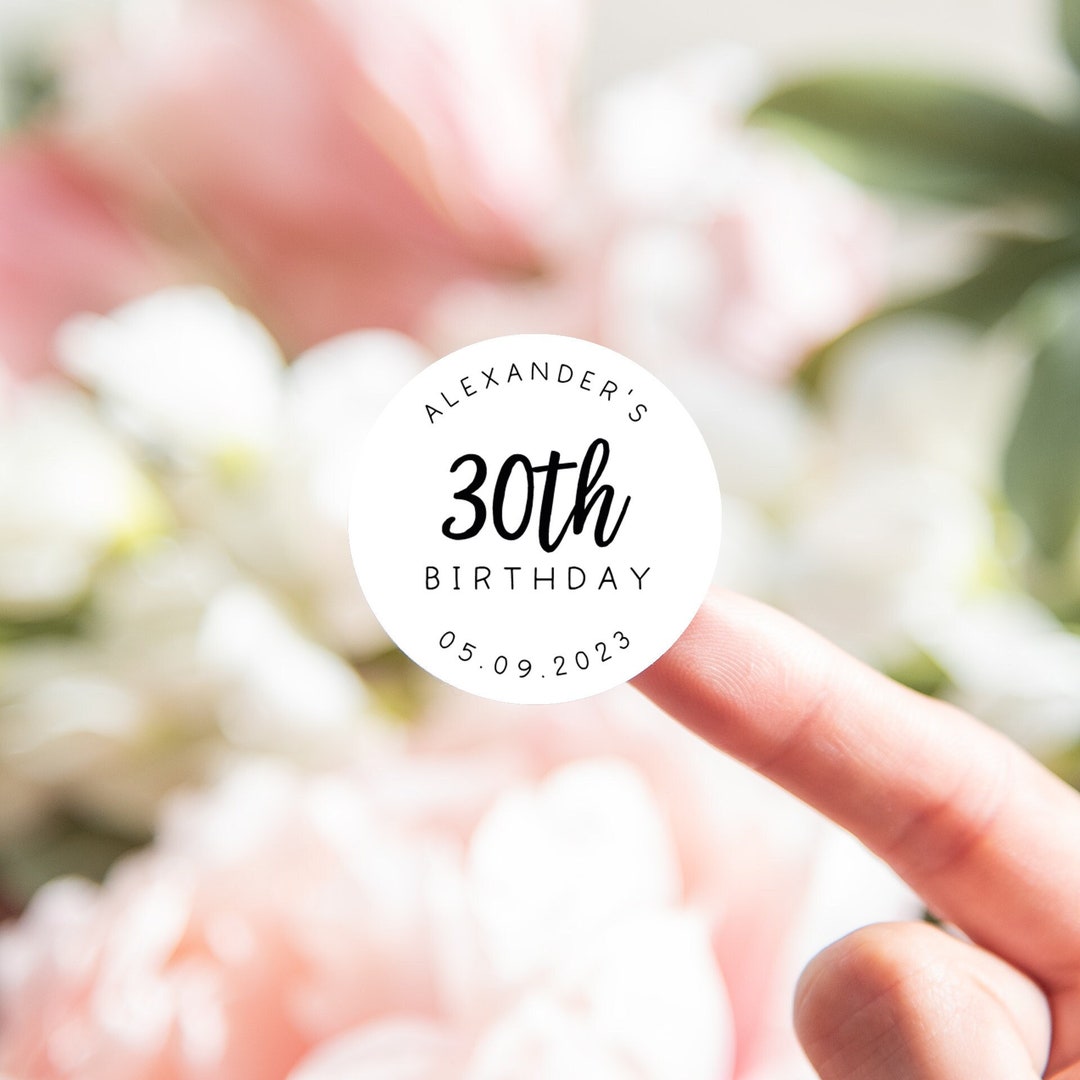 30th Birthday Sticker Personalised | 30 Birthday Stickers | 30th ...