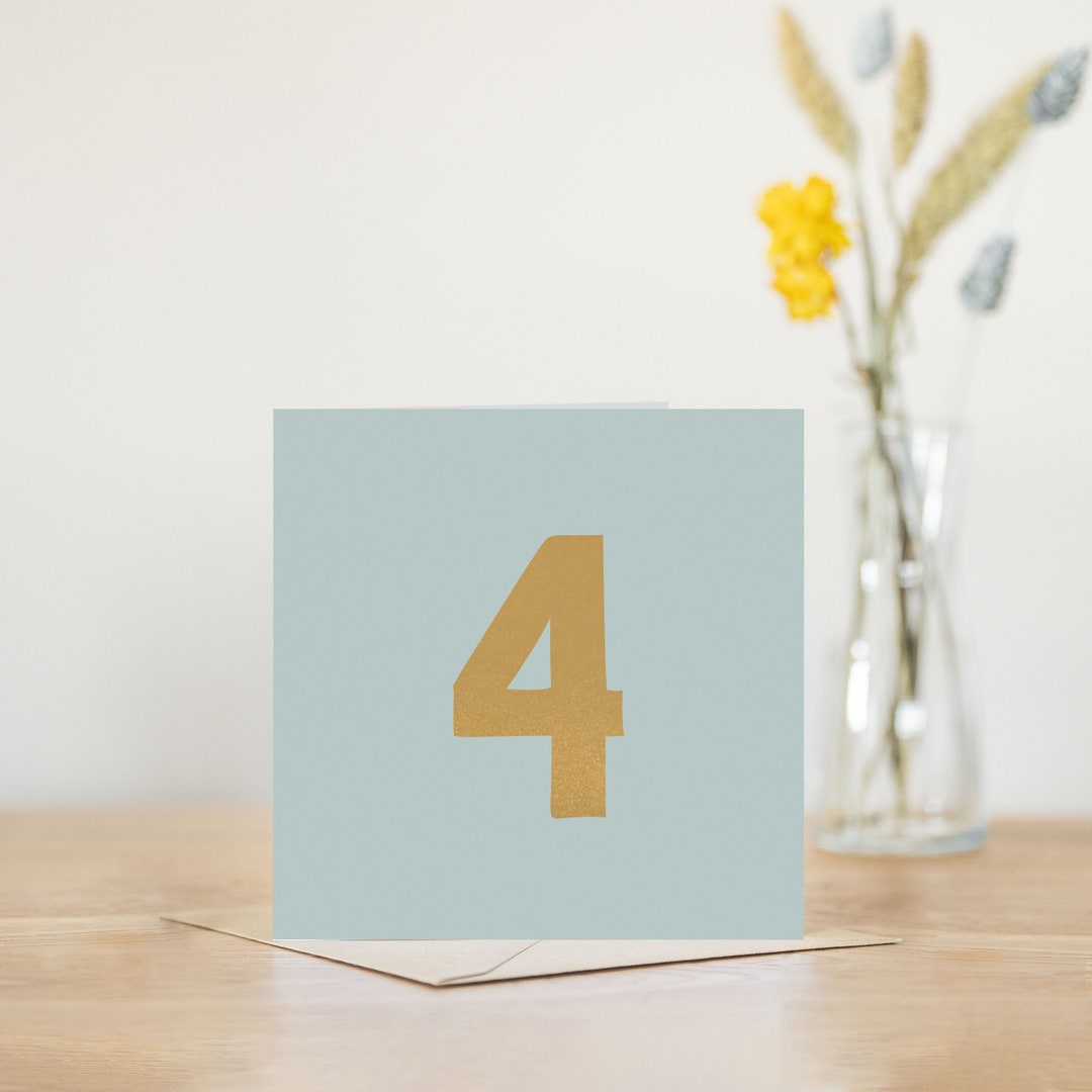 4th Birthday Card for Boy Four Birthday Personalised Card Bold Bright ...