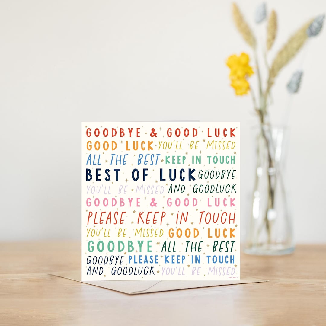 Leaving Card Goodbye Good Luck Card, Retirement New Job Card to Go With ...