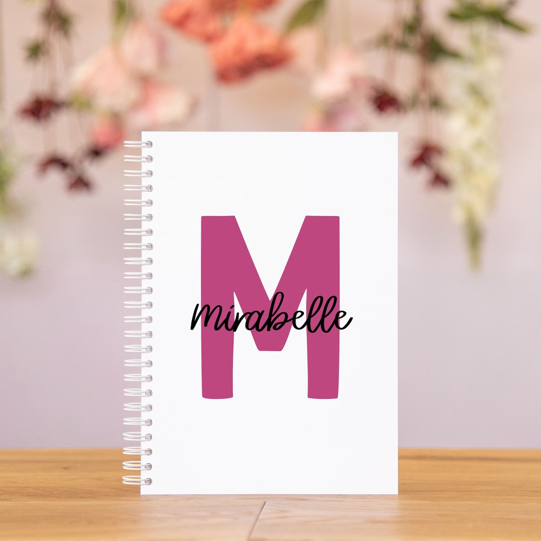 Personalised Notebook A5 Monogram Initial Notebook Plain or Lined ...