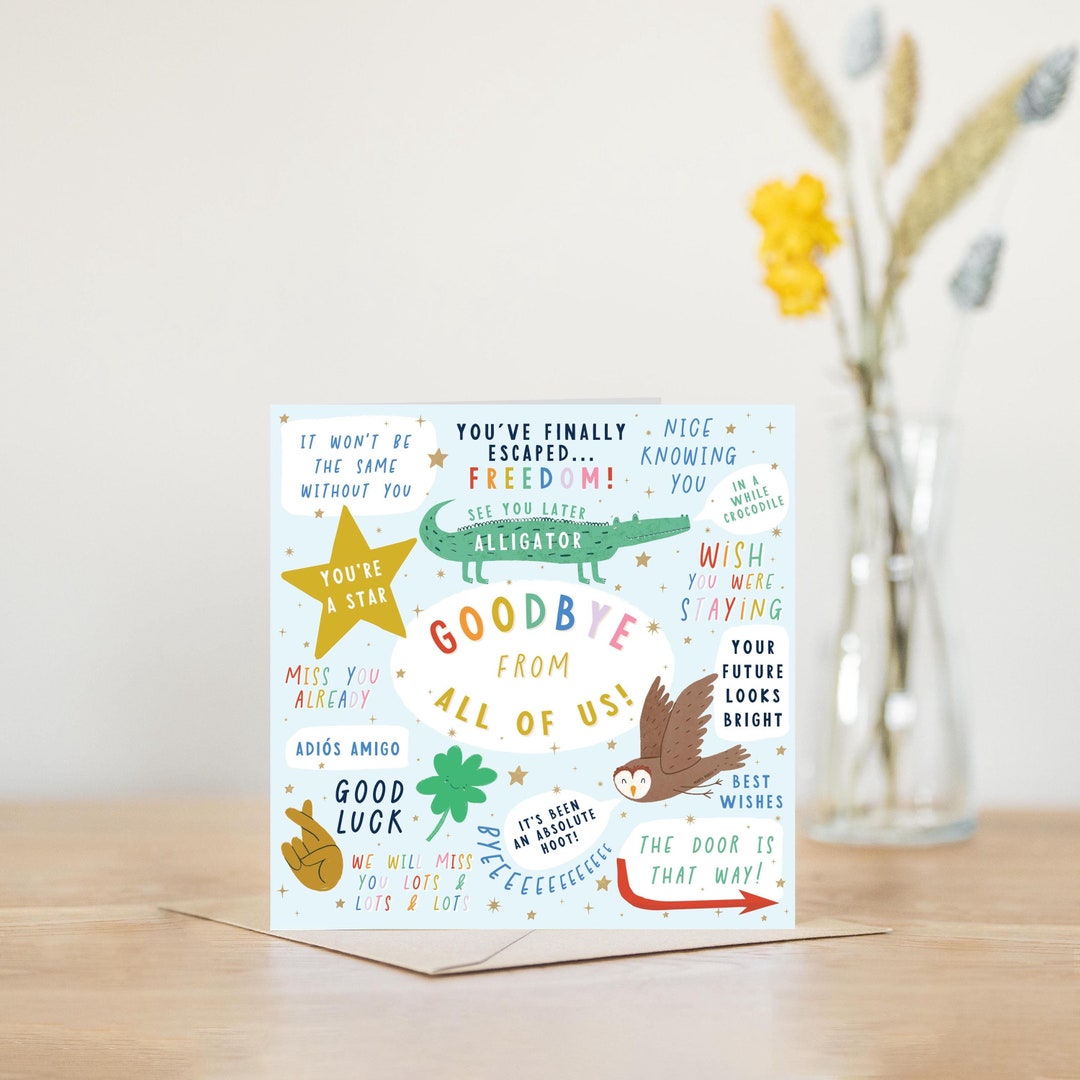 Leaving Card Goodbye Good Luck Card, Retirement New Job Card to Go With ...