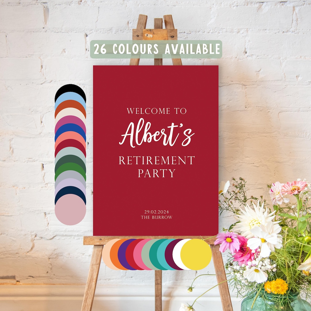 Retirement Party Poster Sign for Welcome to Leaving Work Retire ...