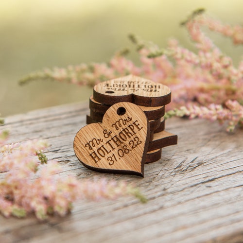 Wooden Love Heart Table Decorations Personalised Wedding - Etsy