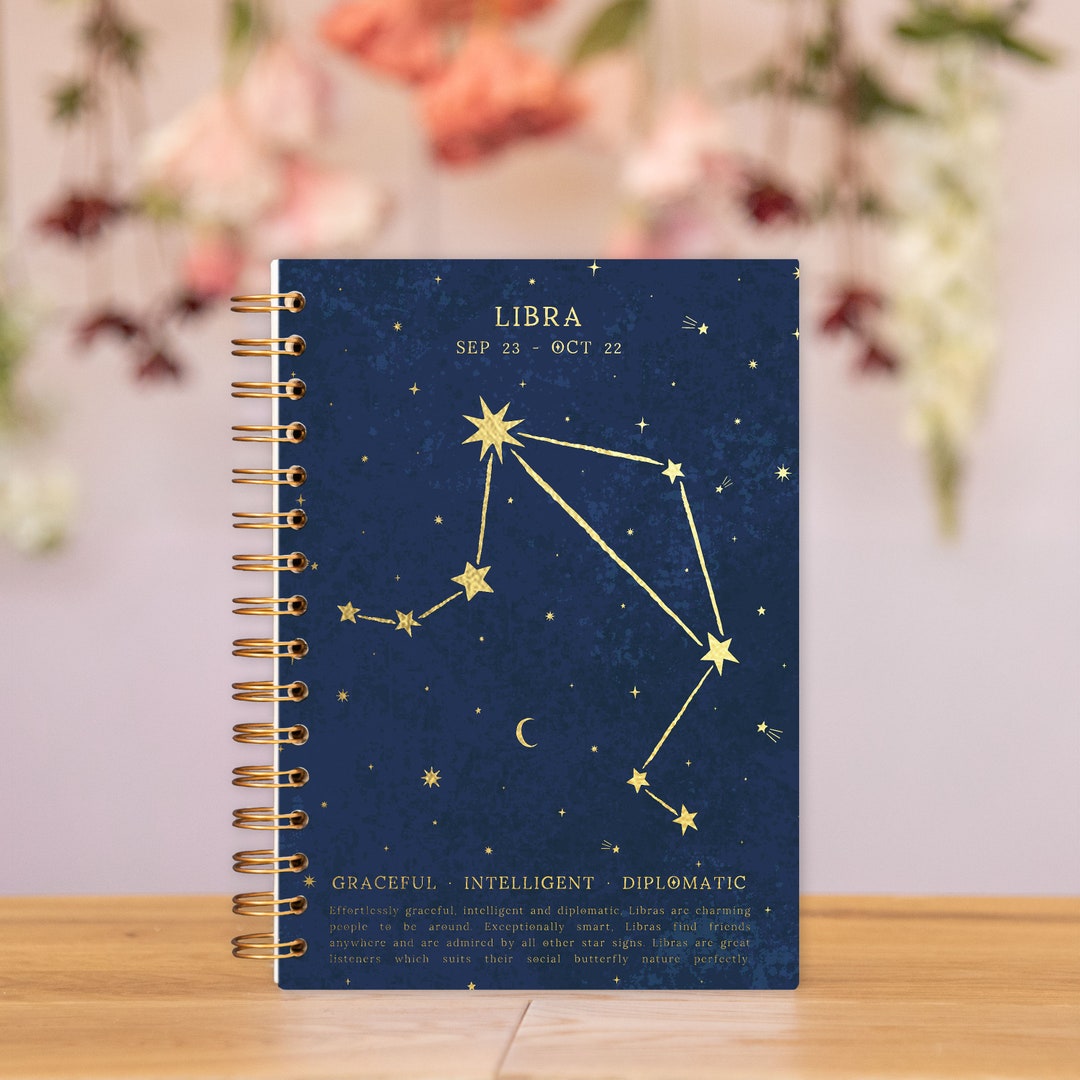 Libra Zodiac Hardcover Journal Libra Zodiac Sign Birthday Gift ...