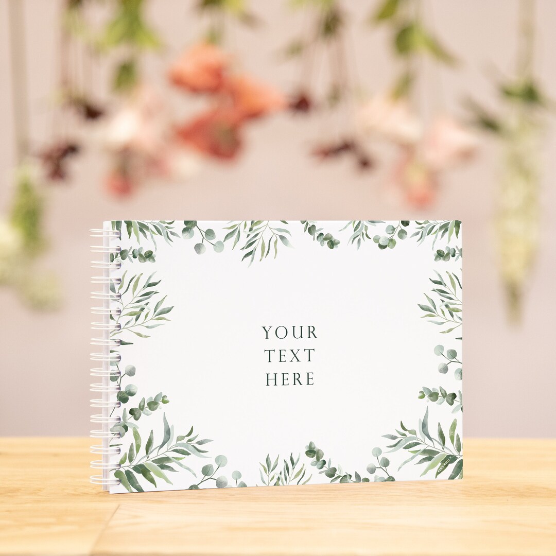 Leaf Botanical Green Guestbook | Sage Green Guestbook | Guest Book ...