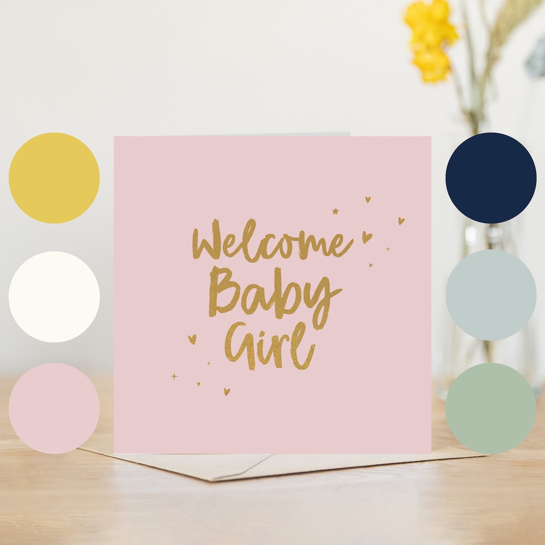Baby Girl Card New Baby Card New Baby Girl Personalised Card New Baby ...