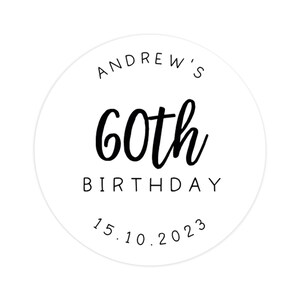 60th Birthday Sticker Personalised 60 Birthday Stickers - Etsy
