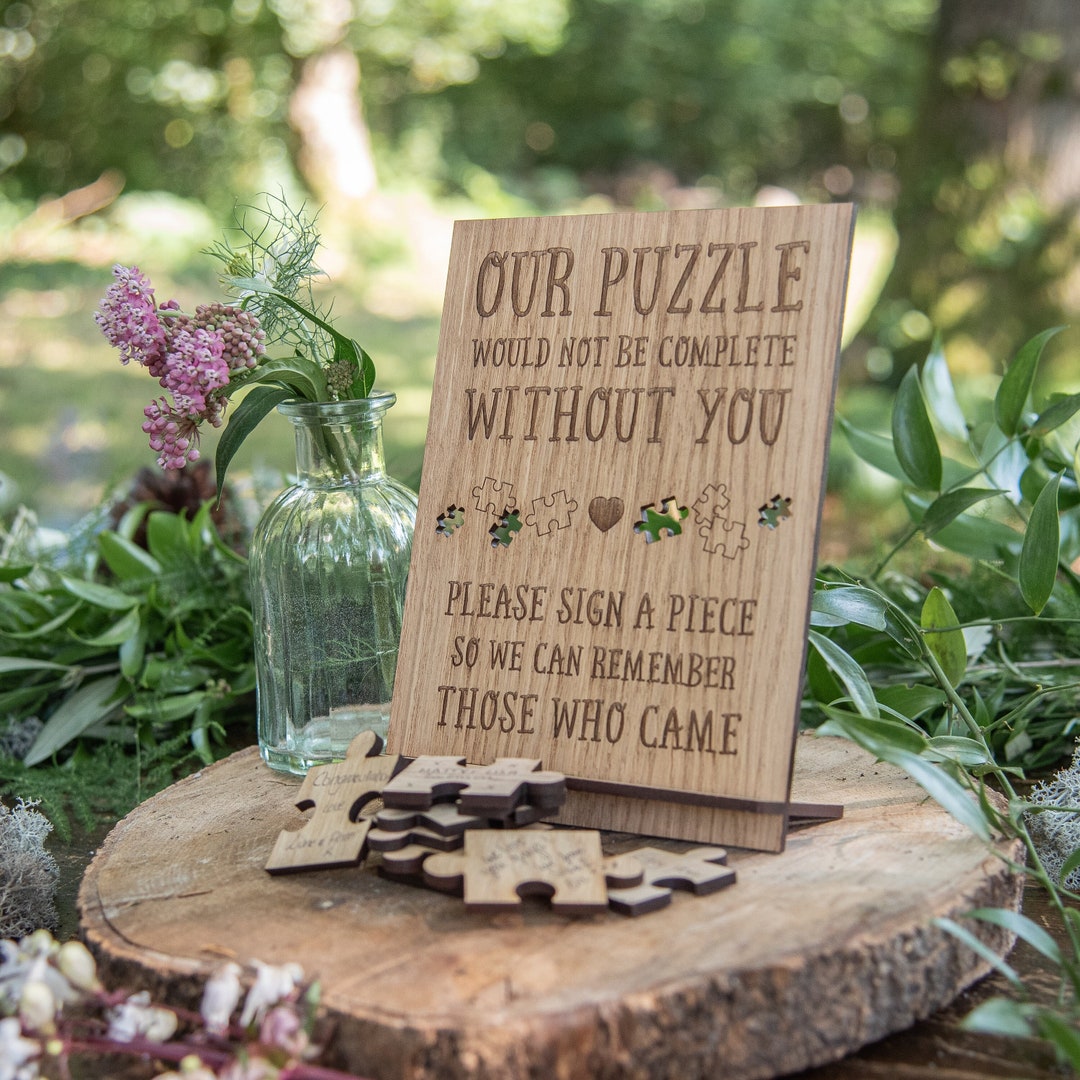 Puzzle Sign, Wedding Puzzle Sign, Jigsaw Sign, Wedding Jigsaw Sign ...