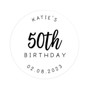 50th Birthday Sticker Personalised 50 Birthday Stickers 50th Birthday ...