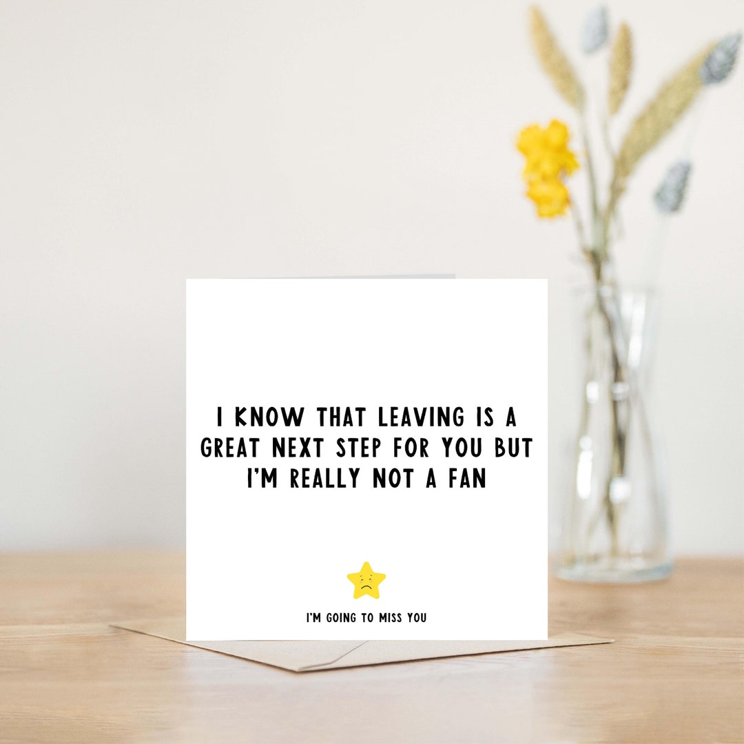 Leaving Card Goodbye Good Luck Card, Retirement New Job Card to Go With ...