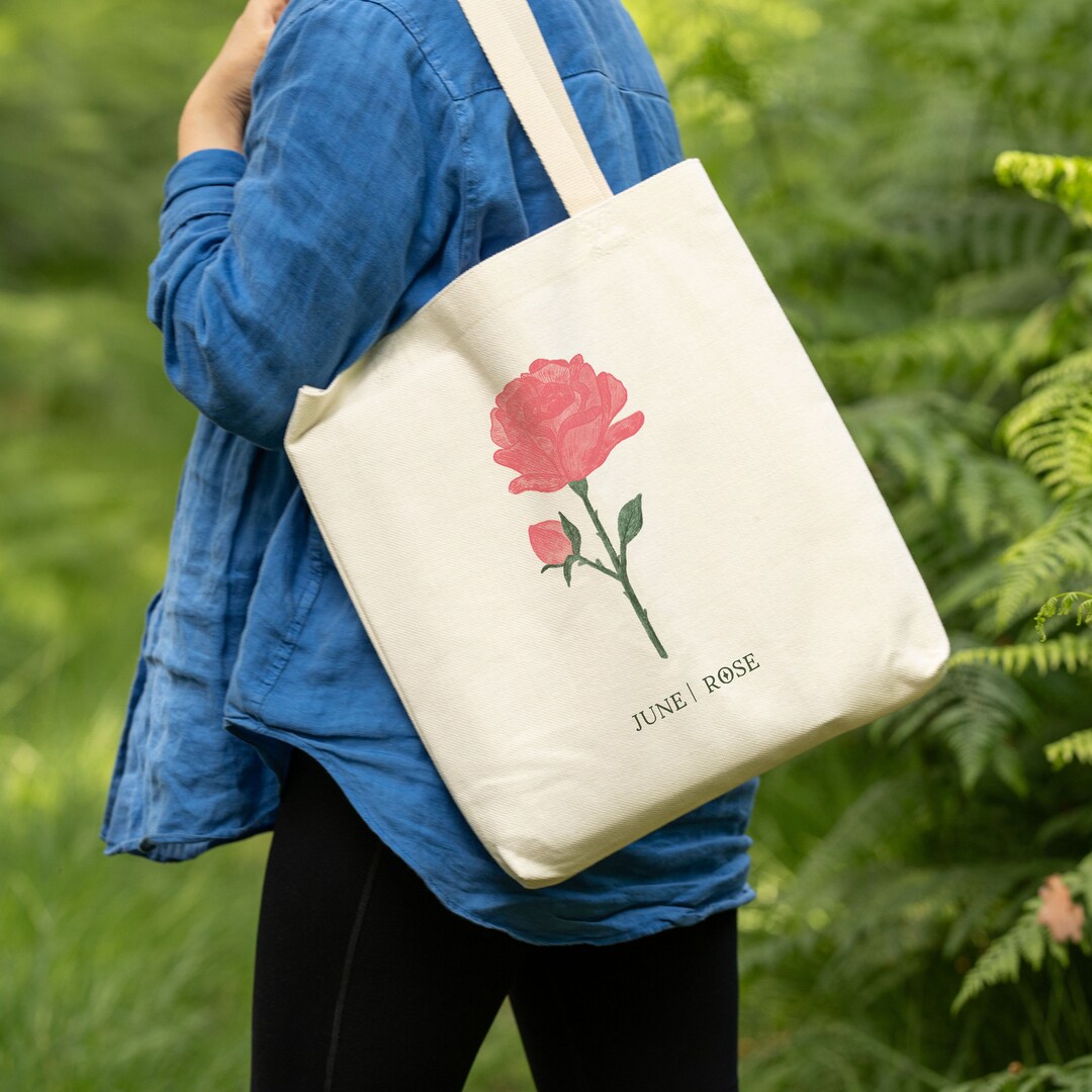 Birth Month Flower Bag | Birthflowers June Gift | Useful Gift for a ...