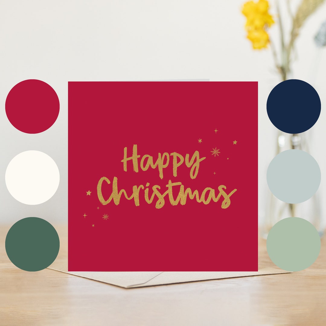 Christmas Card Classic Christmas Cards in a Range of Colours Red Blue ...