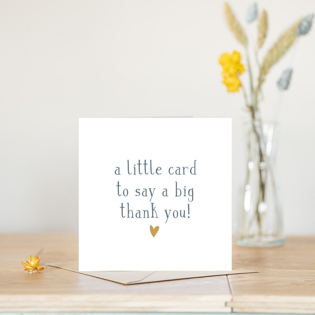 Thank You Card to Say a Big Thank You Gold Heart - Etsy