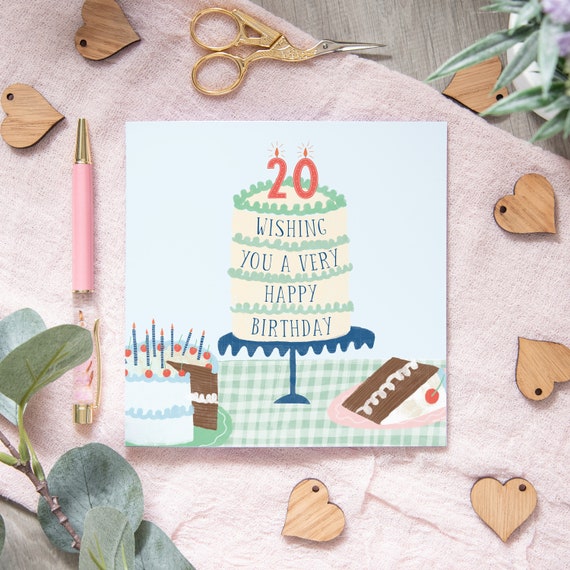 20th Birthday Card Illustrated 20 Birthday Card 20th - Etsy