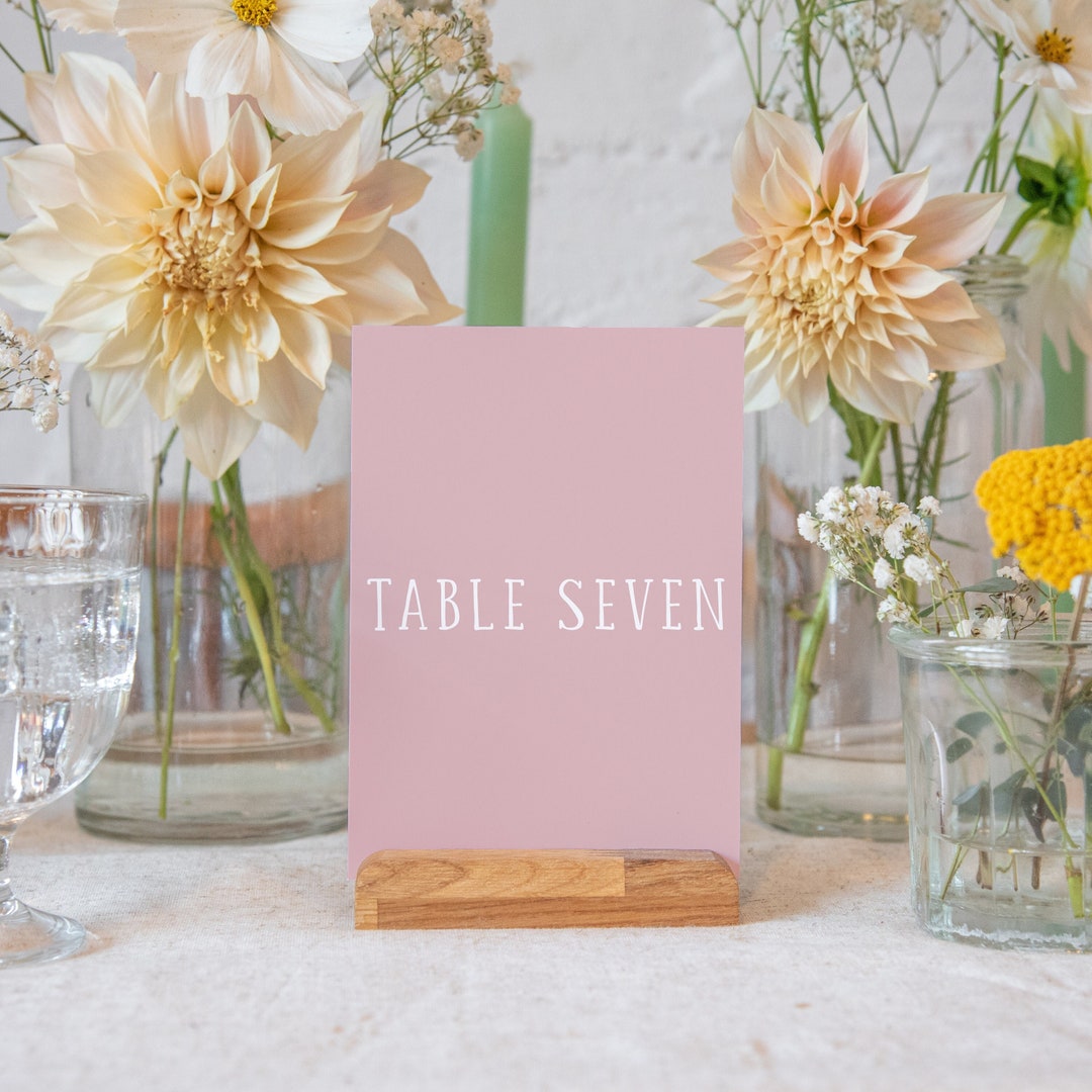 Personalised Blush Pink Table Numbers or Names With a Choice of Easel ...