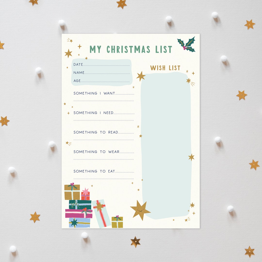 Childrens Christmas List Fill in the Blanks Christmas List Christmas ...