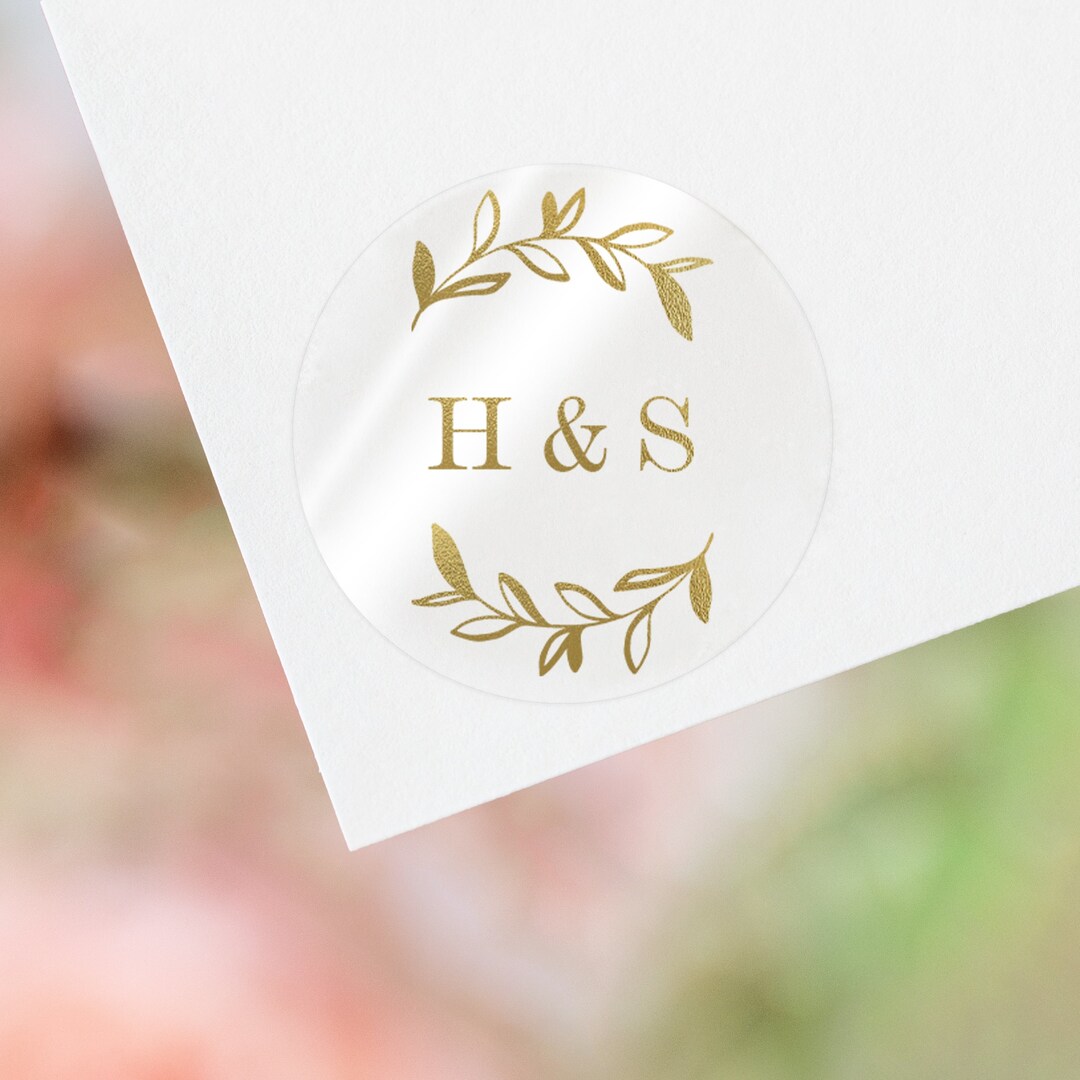 Metallic Foil Initial Stickers Wedding Stickers Envelope - Etsy